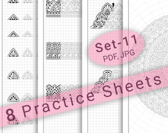 8 Mandala Practice Sheets set-10 in PDF/JPG for Mandala - Etsy