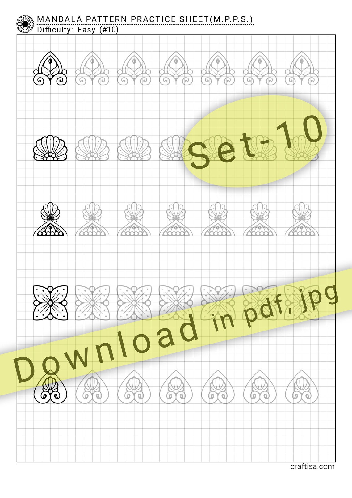8 Mandala Practice Sheets set-10 in PDF/JPG for Mandala - Etsy