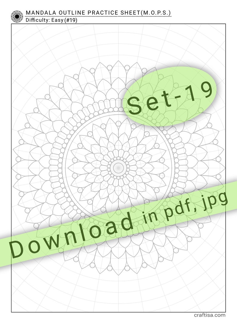 8 Mandala Practice Sheets (set-19) in PDF/JPG for Mandala Practice and ...