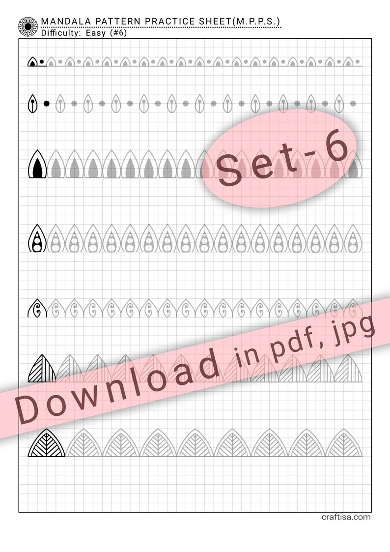 8 Mandala Practice Sheets (set-6) in PDF/JPG for Mandala Practice and ...