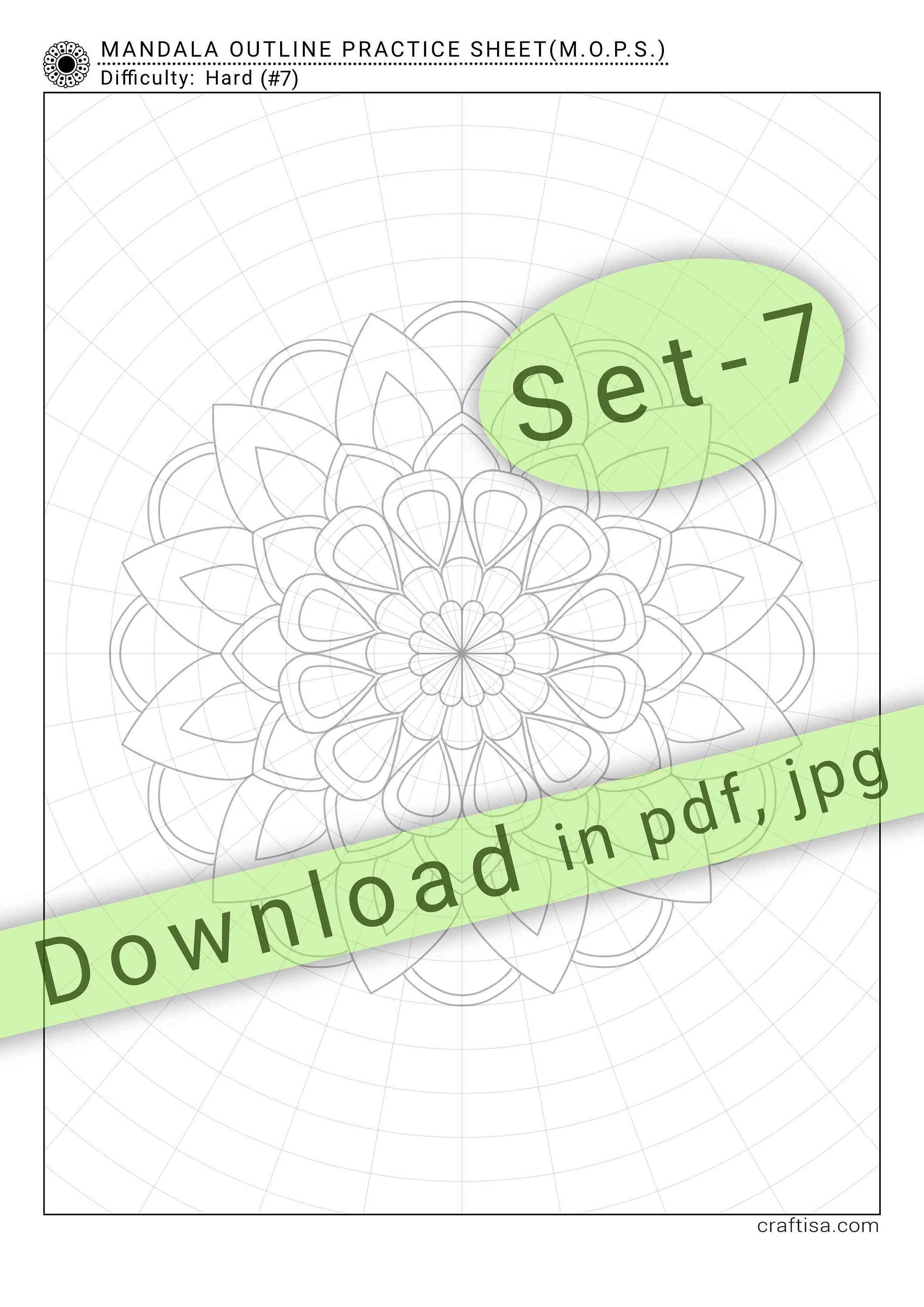 8 Mandala Practice Sheets set-7 in PDF/JPG for Mandala - Etsy