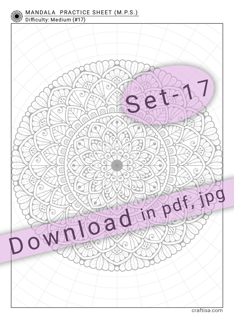 8 Mandala Practice Sheets (set-17) in PDF/JPG for Mandala Practice and ...