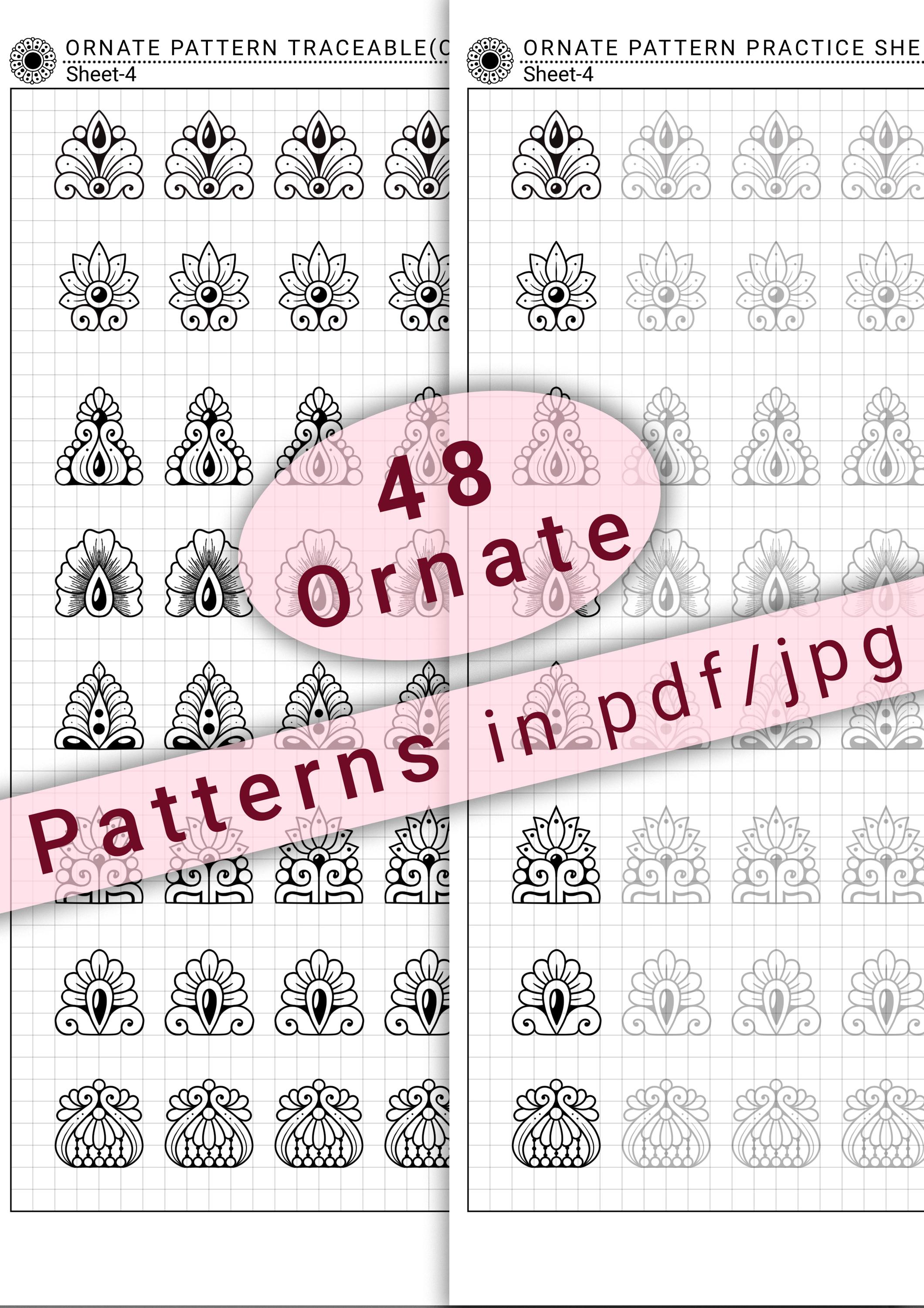 Easy Basic Mandala Ornate Pattern Designs in PDF/JPG for Outline ...