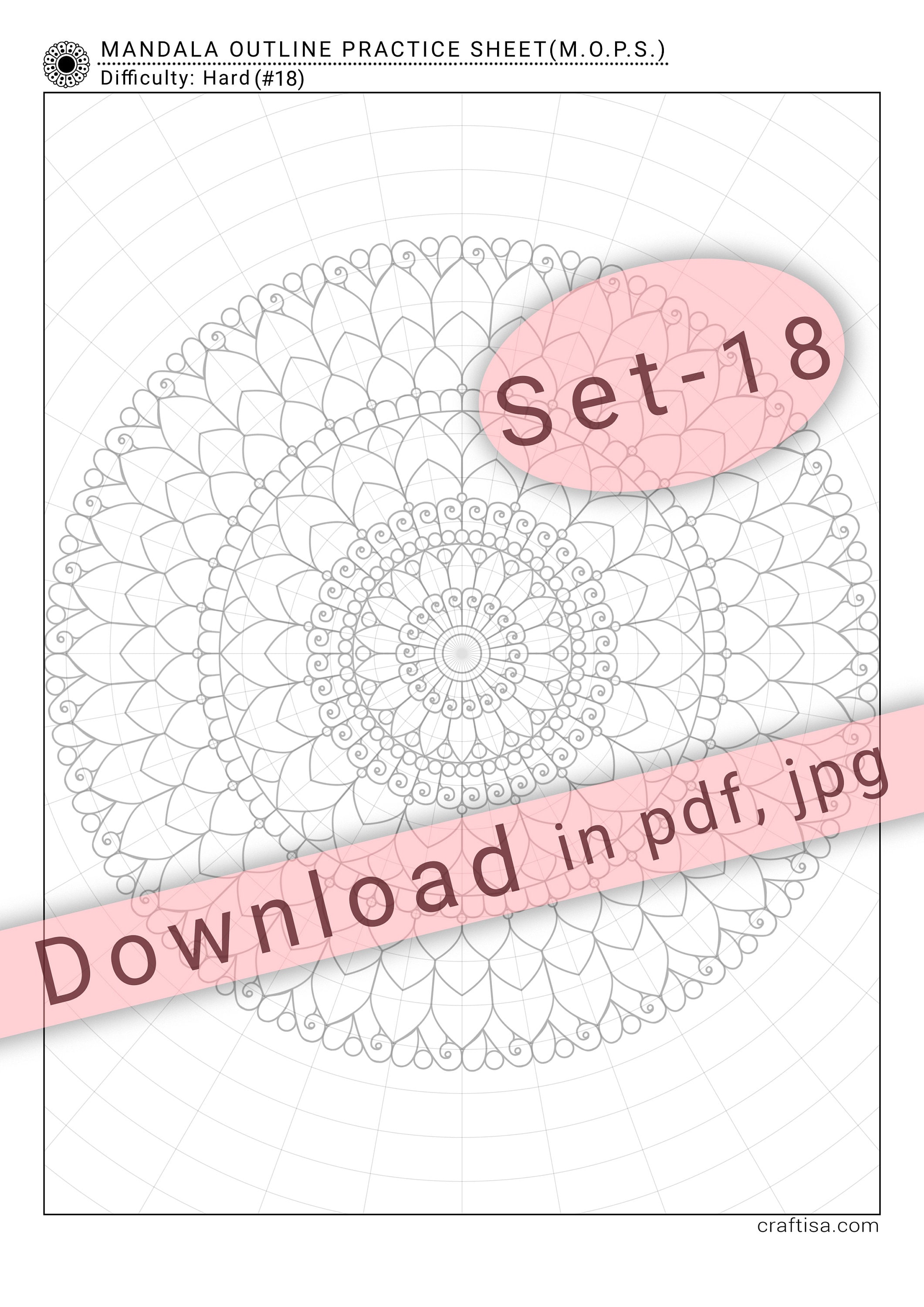 8 Mandala Practice Sheets set-18 in PDF/JPG for Mandala Practice and ...