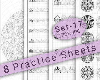 8 Mandala Practice Sheets set-1 in PDF/JPG for Mandala - Etsy