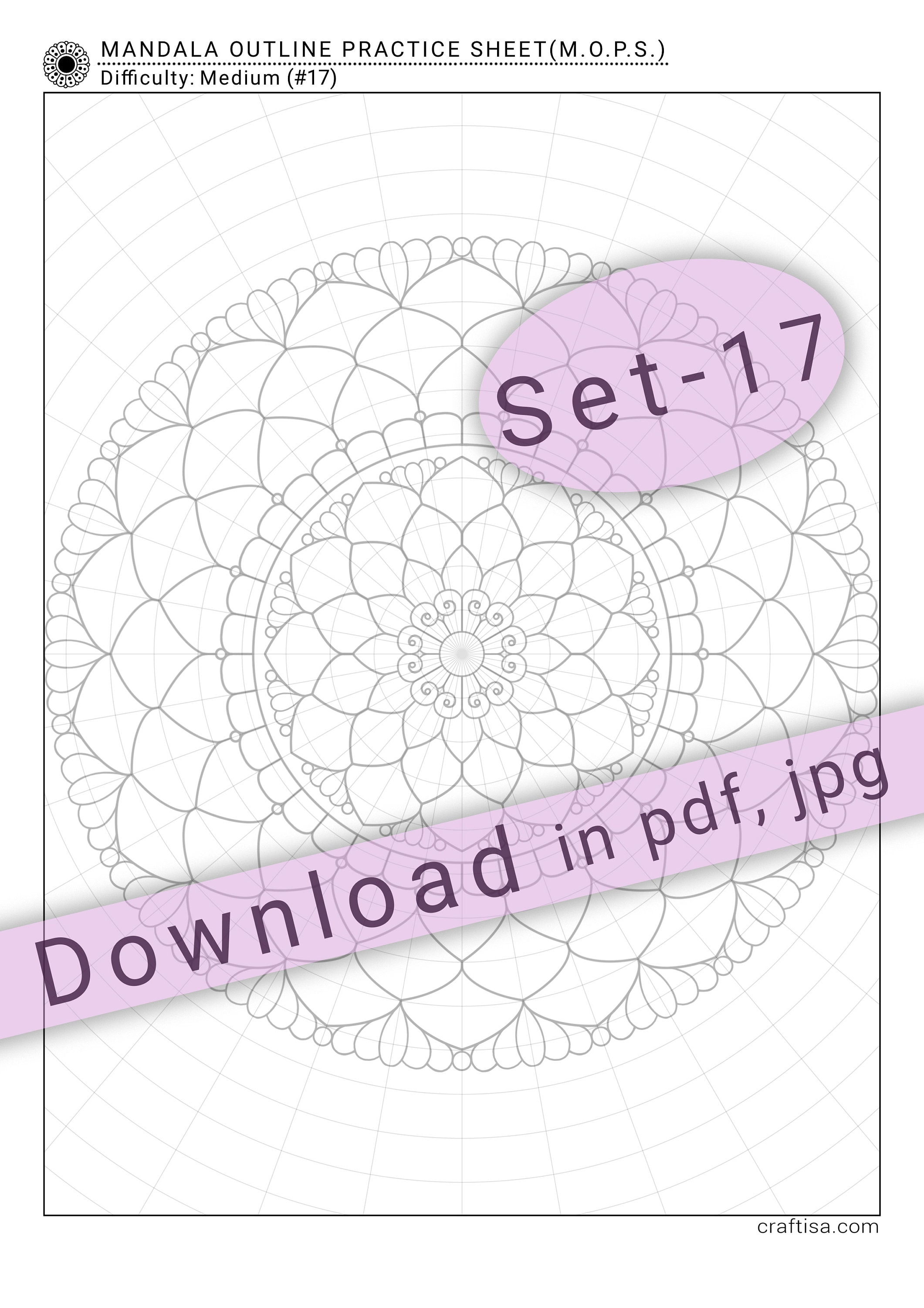 8 Mandala Practice Sheets (set-17) in PDF/JPG for Mandala Practice and ...