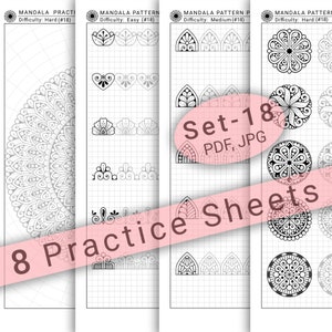 8 Mandala Practice Sheets (set-18) in PDF/JPG for Mandala Practice and ...