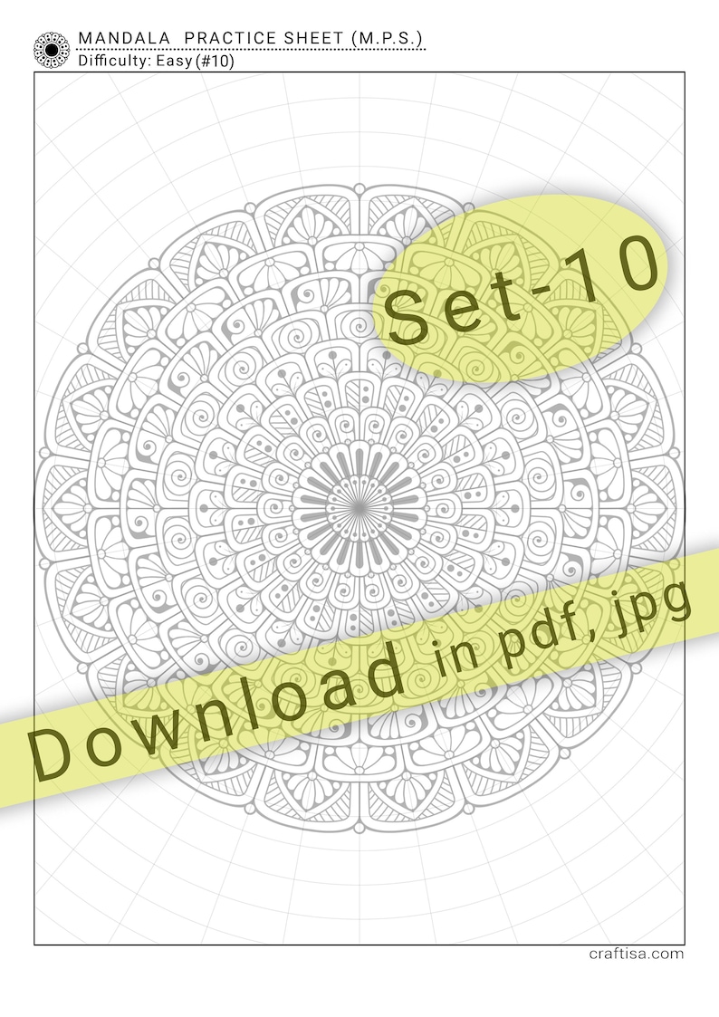 8 Mandala Practice Sheets set-10 in PDF/JPG for Mandala - Etsy
