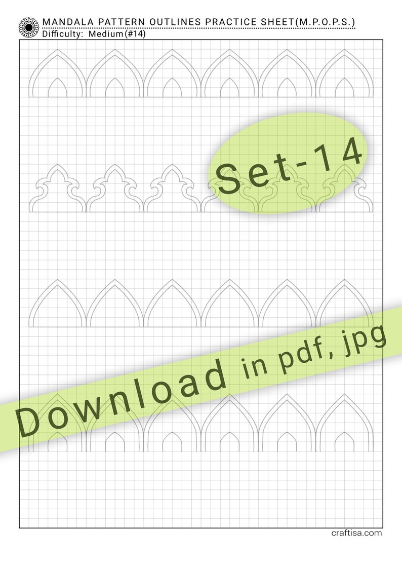 8 Mandala Practice Sheets set-14 in PDF/JPG for Mandala - Etsy