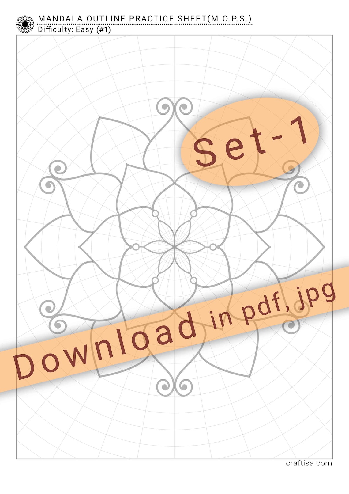 8 Mandala Practice Sheets (set-1) in PDF/JPG for Mandala Practice and ...