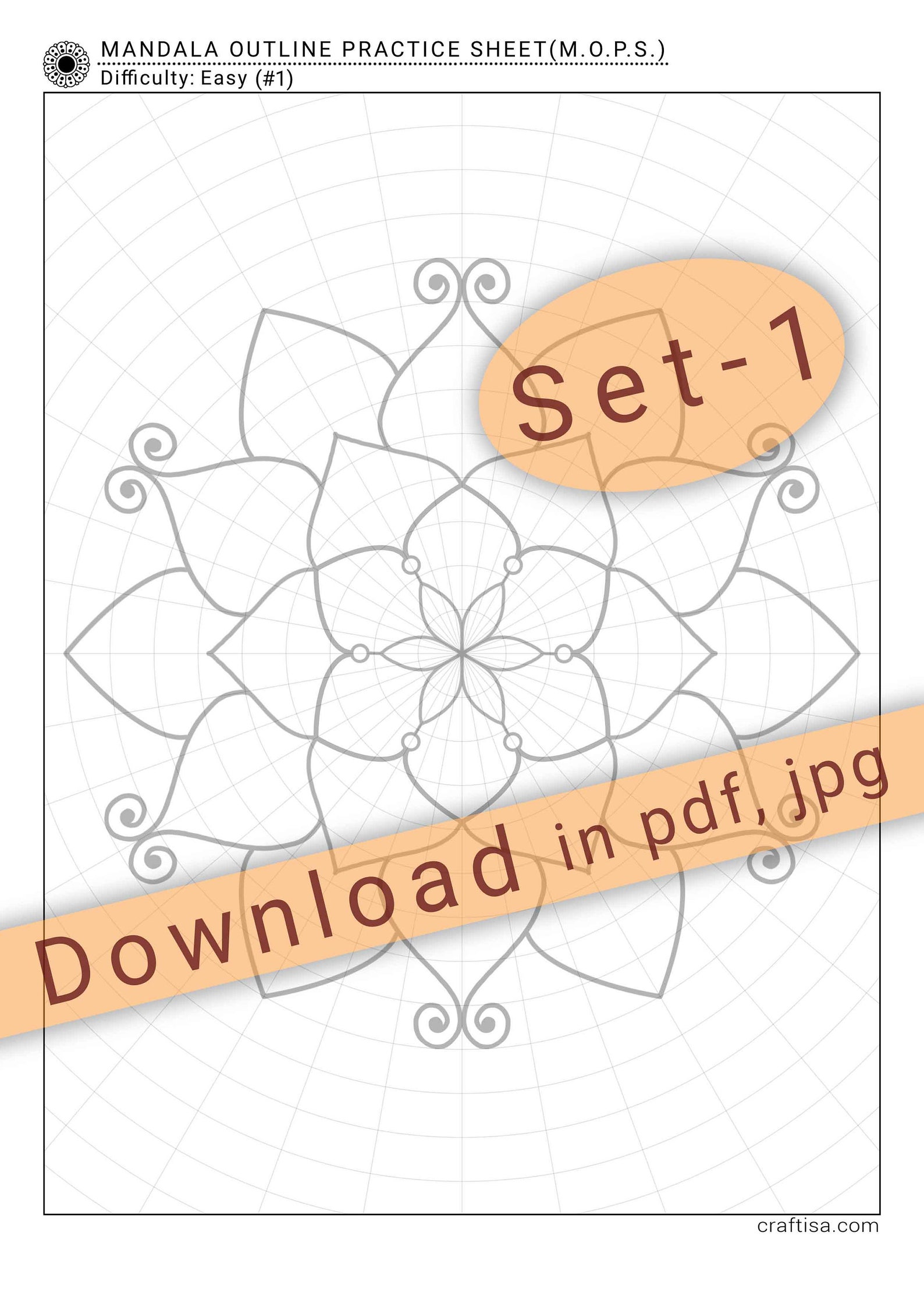 8 Mandala Practice Sheets (set-1) in PDF/JPG for Mandala Practice and ...
