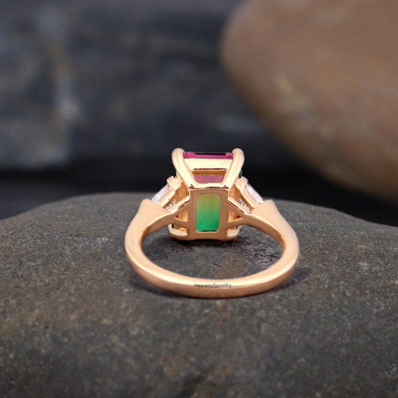 Watermelon Tourmaline Ring, Personalized Custom Gift Tourmaline Doublet ...