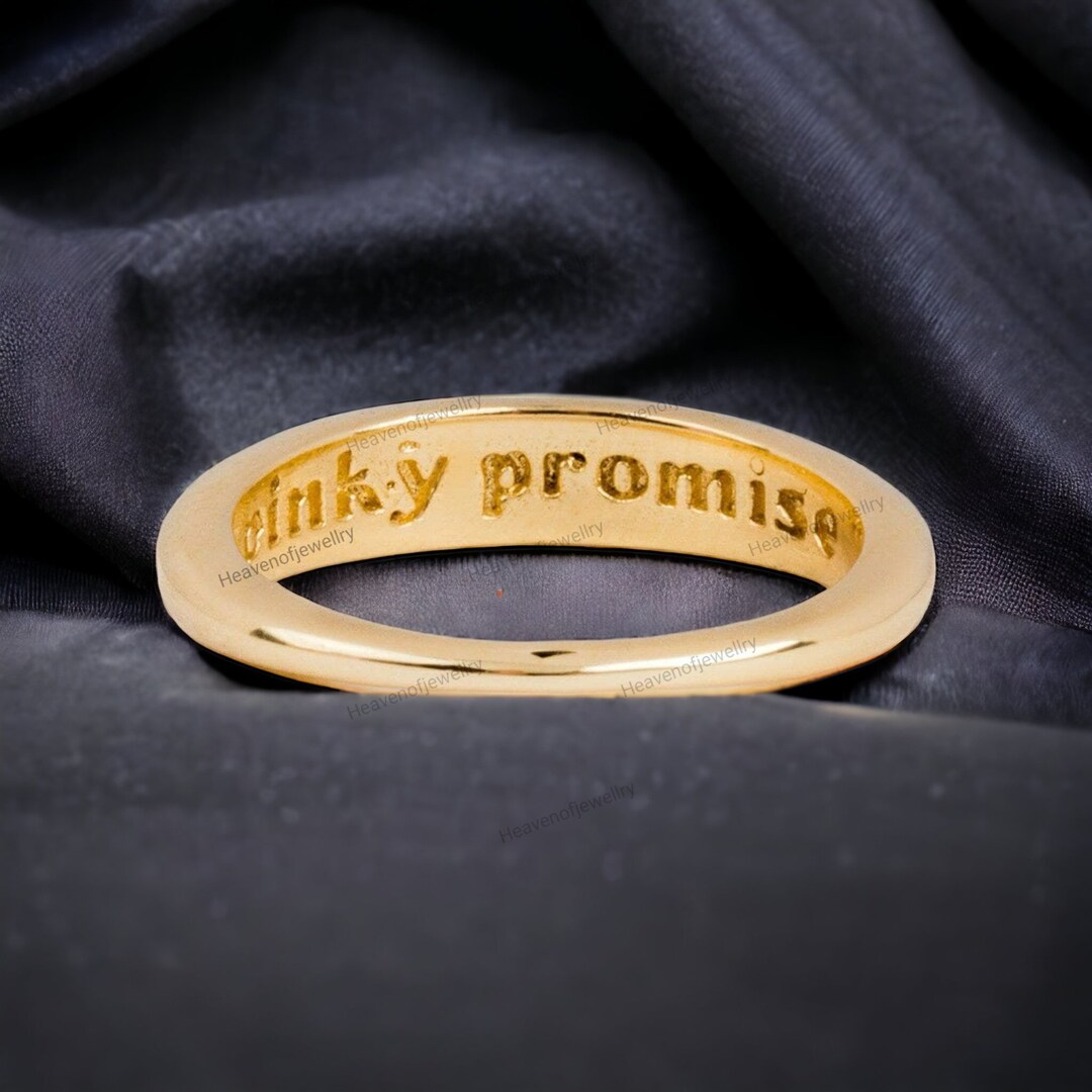 Ecstatic Pinky Promise Ring - 18K Yellow Symbolic and Art Deco Design ...