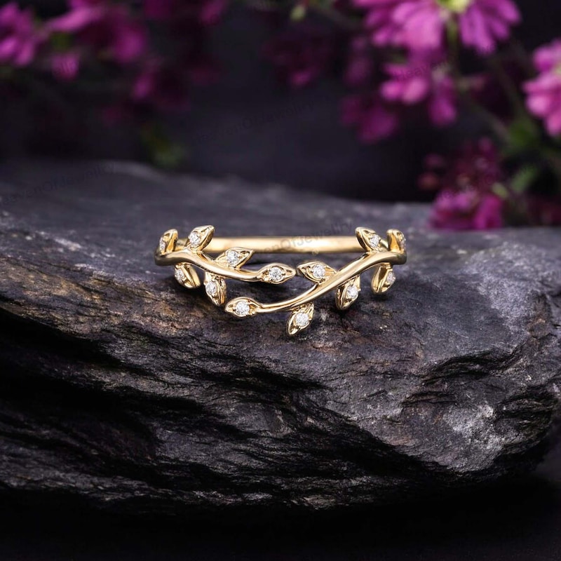 Diamond Leaf Ring - Etsy