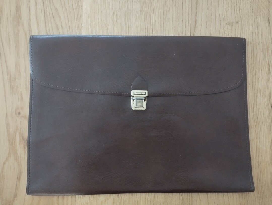 Leather Document Folder, Document Folder, Leather Briefcase, Brown ...