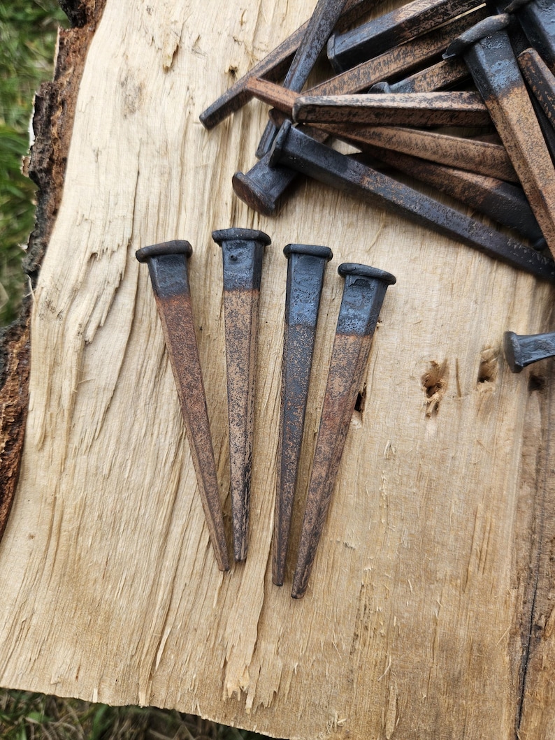 Old Hand-forged Nails of the 18th-19th Centuries With a Large Head Hand ...