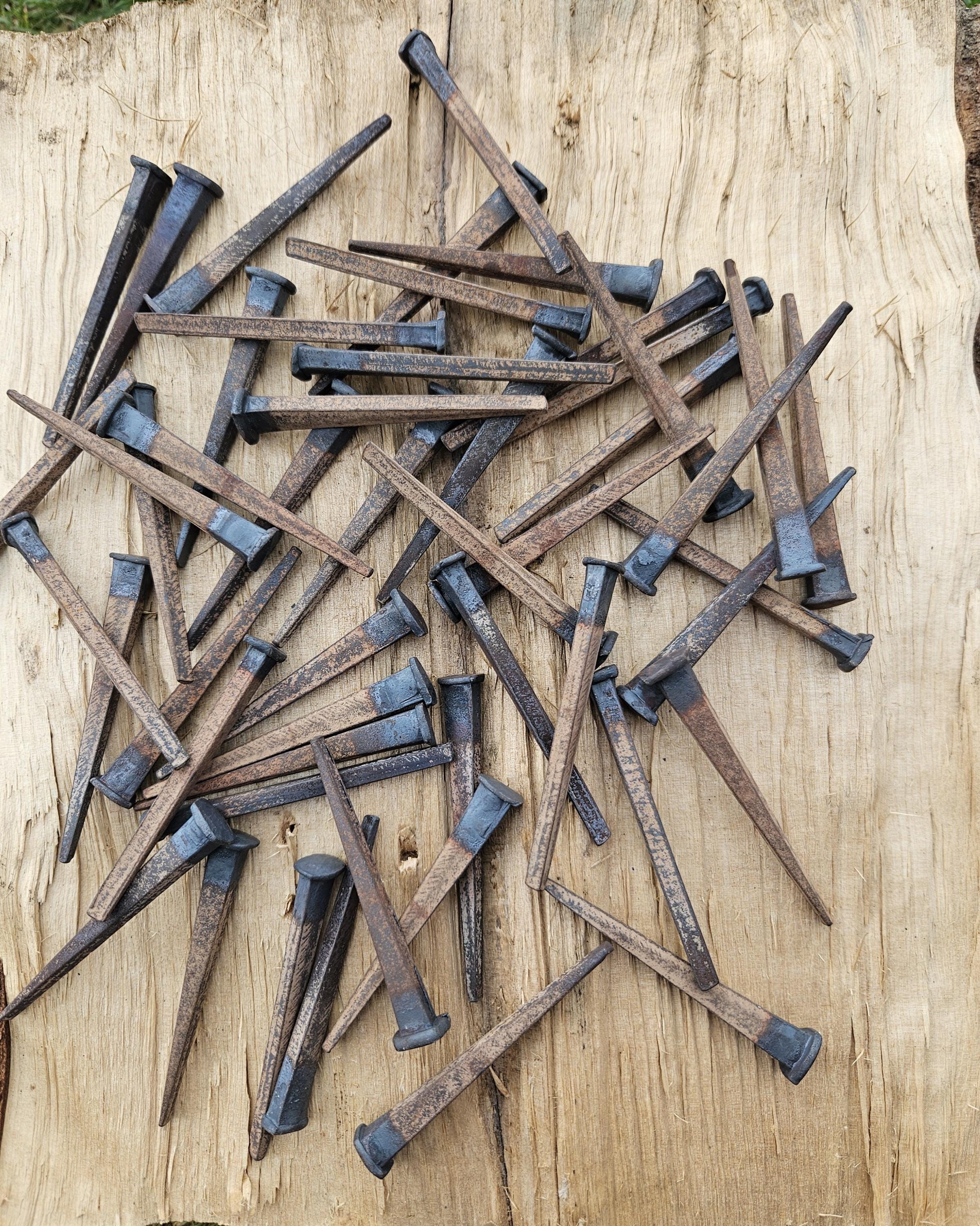 Old Hand-forged Nails of the 18th-19th Centuries With a Large Head Hand ...