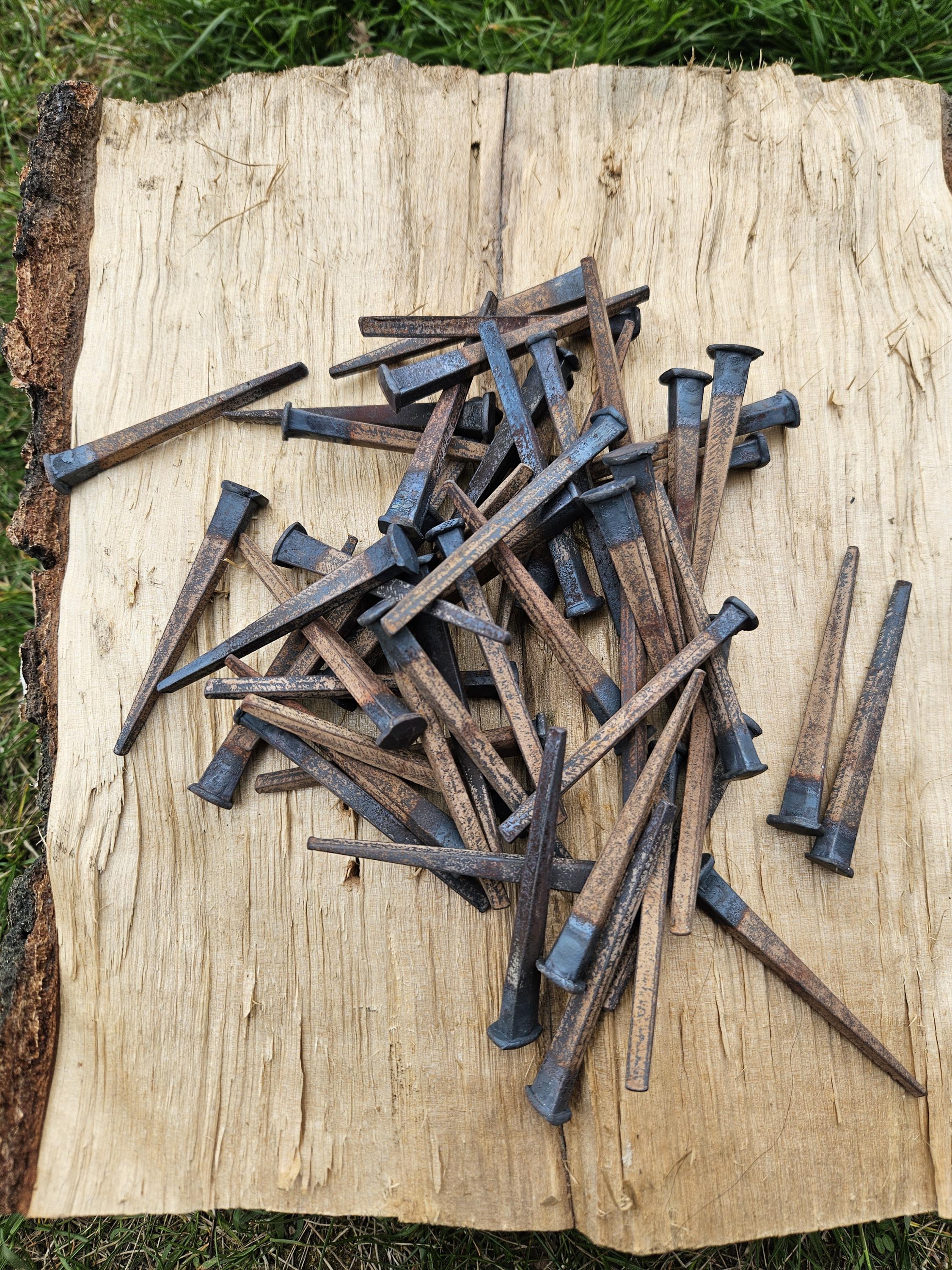 Old Hand-forged Nails of the 18th-19th Centuries With a Large Head Hand ...