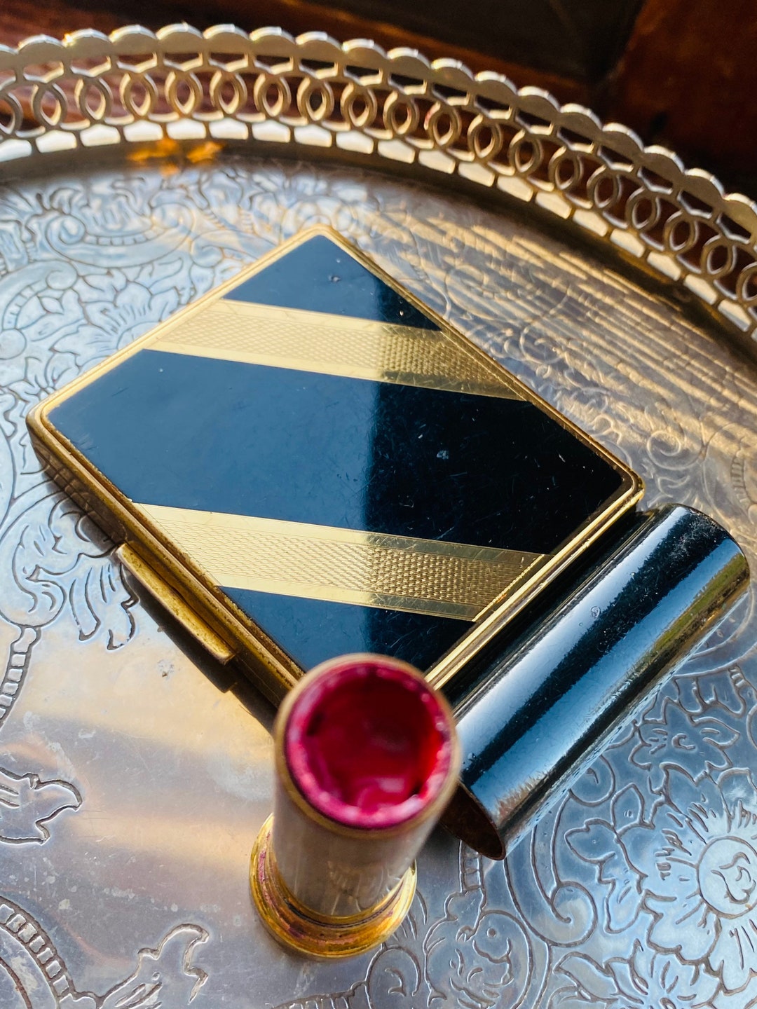 Classy Vintage Stratton Makeup Compact Powder Lipstick and Multi Vanity ...