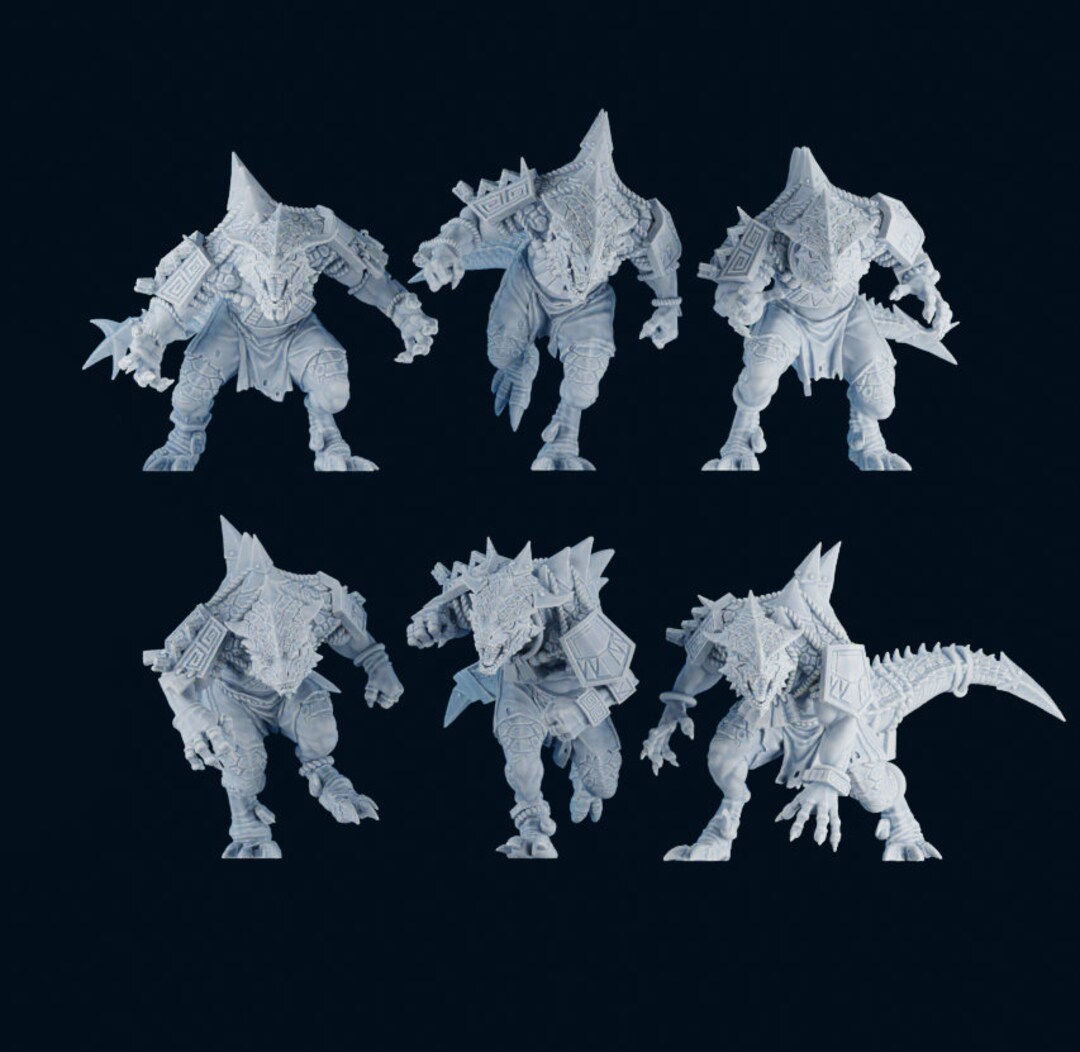 Lizardmen Saurus Blockers by Brutefun Miniatures. Fantasy Football ...