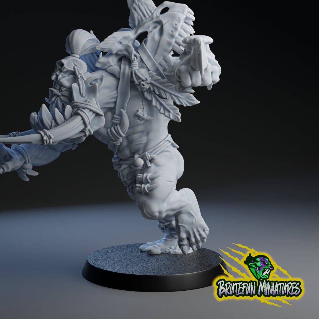 Savage Orcs Blitzer Star Player by Brutefun Miniatures. - Etsy