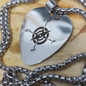 Custom Laser Engraved Guitar Plectrum Necklace, Pick With Your Name ...