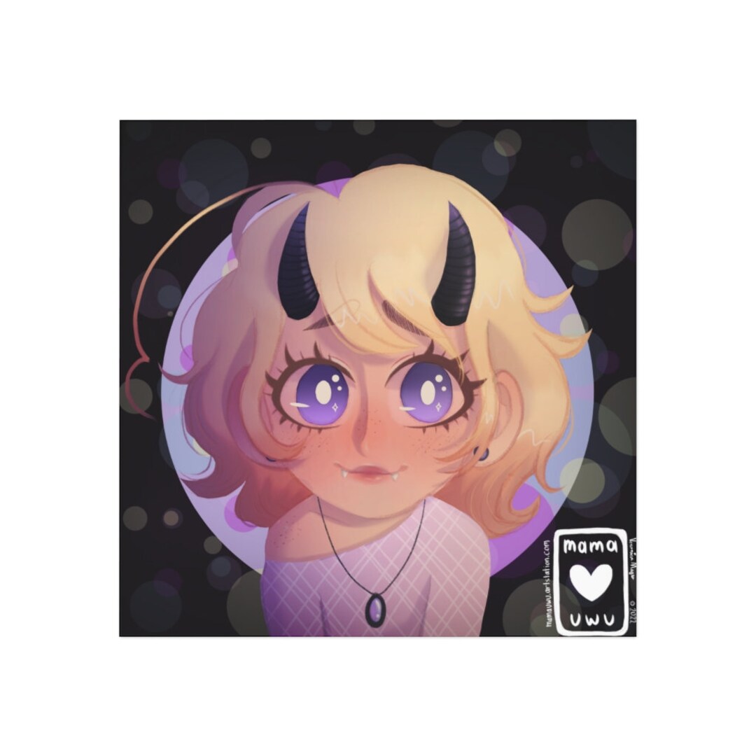 Chibi Demon Square Magnet - Etsy