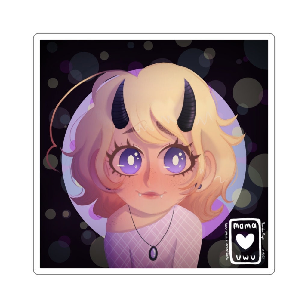 Chibi Demon Square Sticker - Etsy