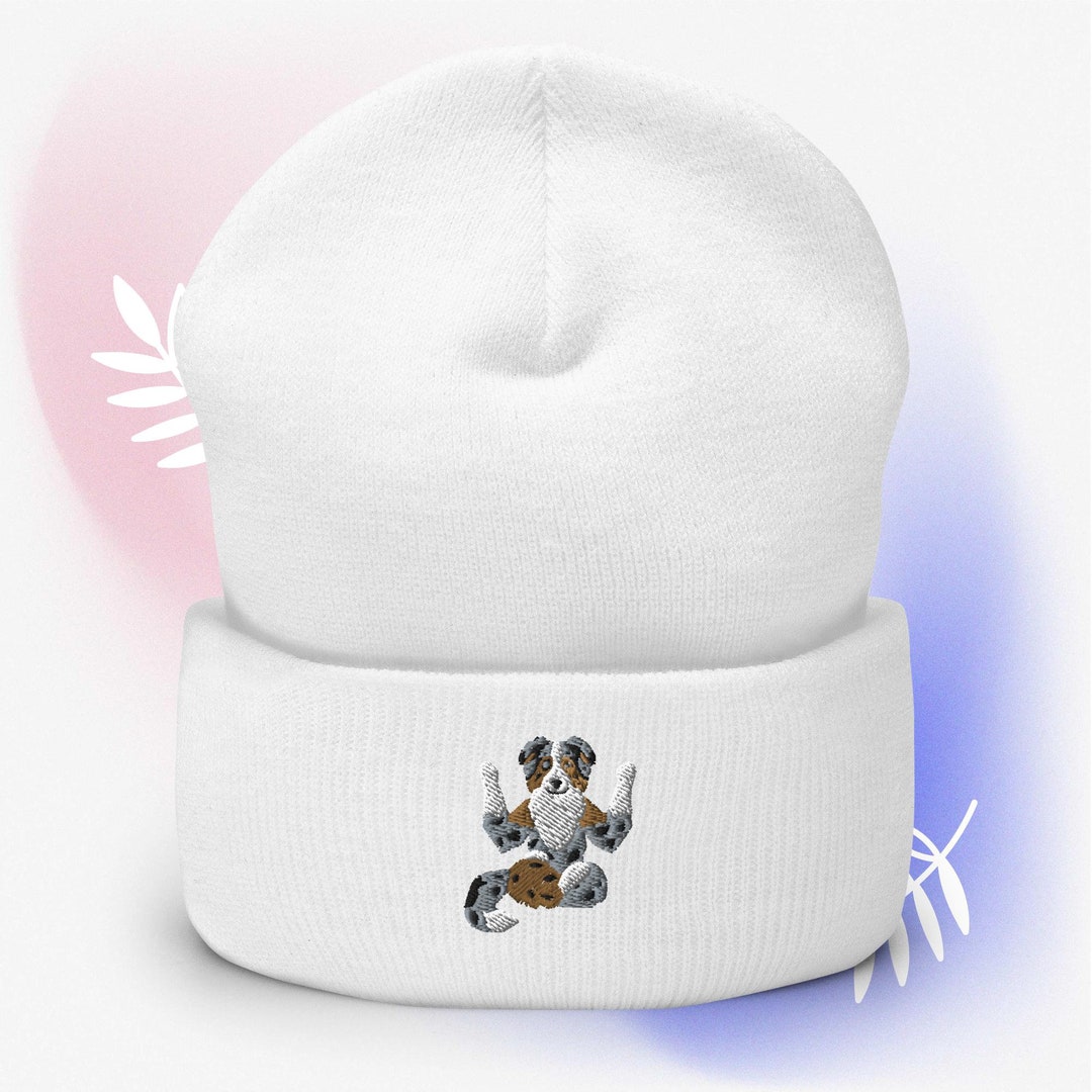 Adorable Blue Merle Australian Shepherd Hat, Warm Winter Beanie ...