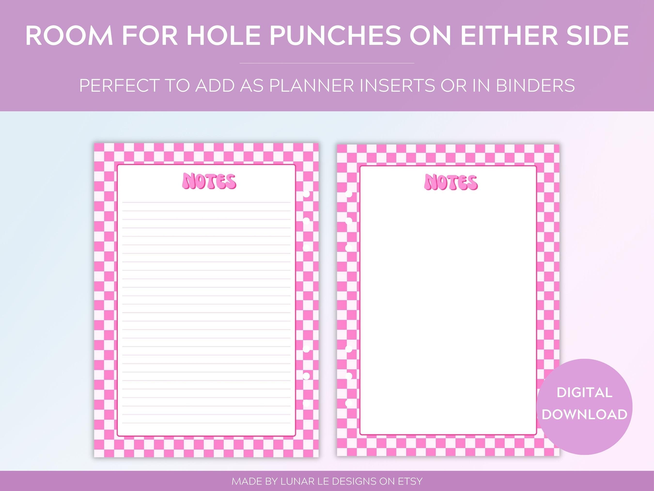 Pink Notes Page Printable Printable Notes Page Template. - Etsy UK