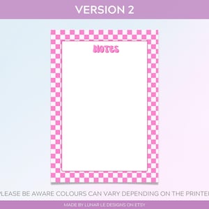 Pink Notes Page Printable Printable Notes Page Template. - Etsy UK