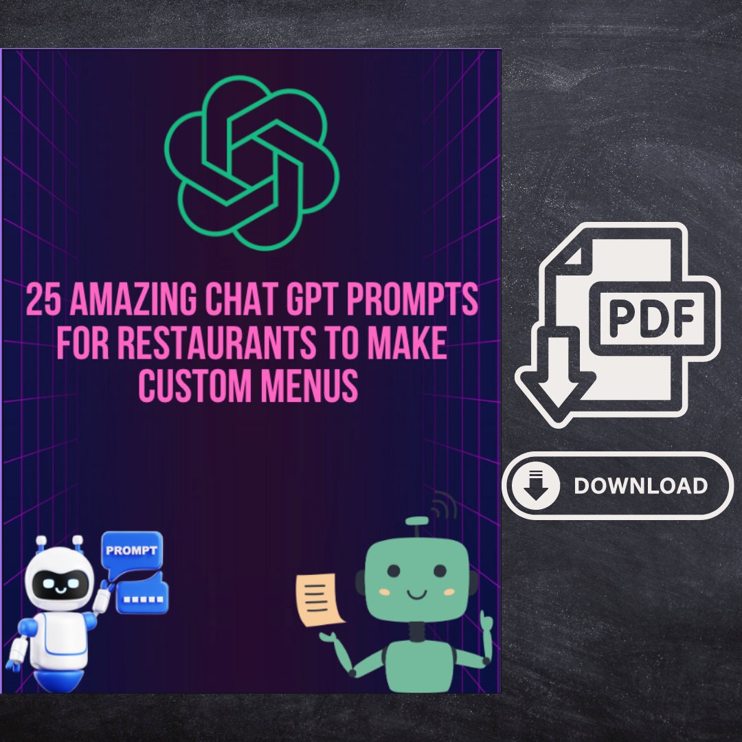 25 Amazing CHAT Gpt Prompts for Restaurants to Make Custom Menus - Etsy