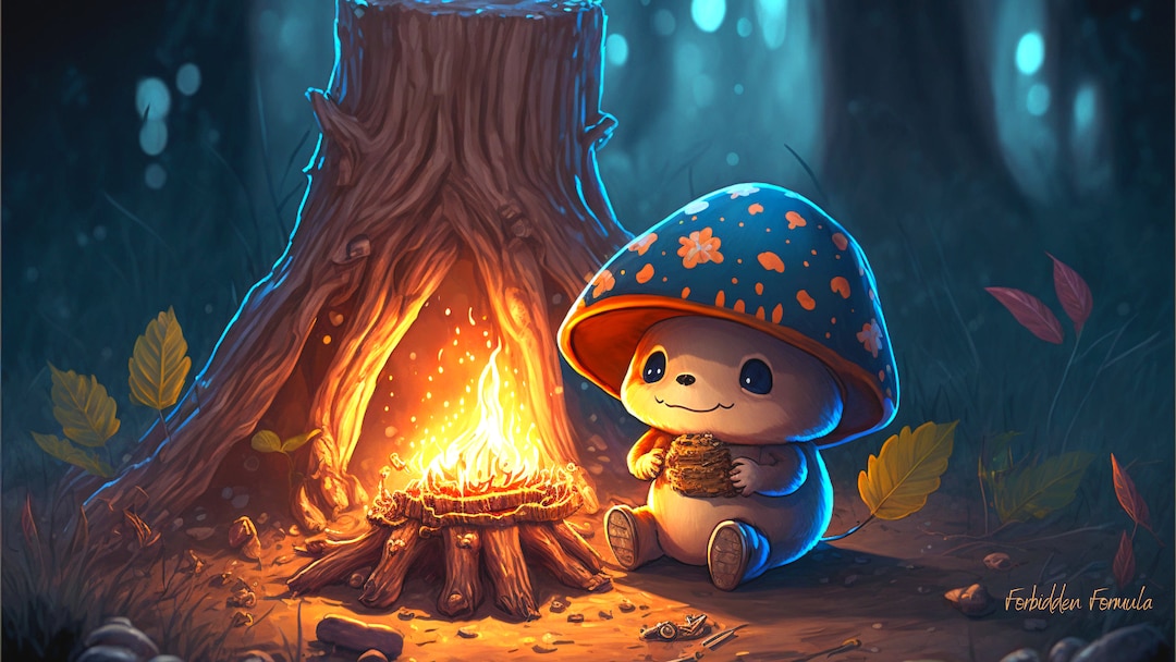 A Solo Quest Digital Desktop Wallpaper Download Mushling DND Party Cute ...