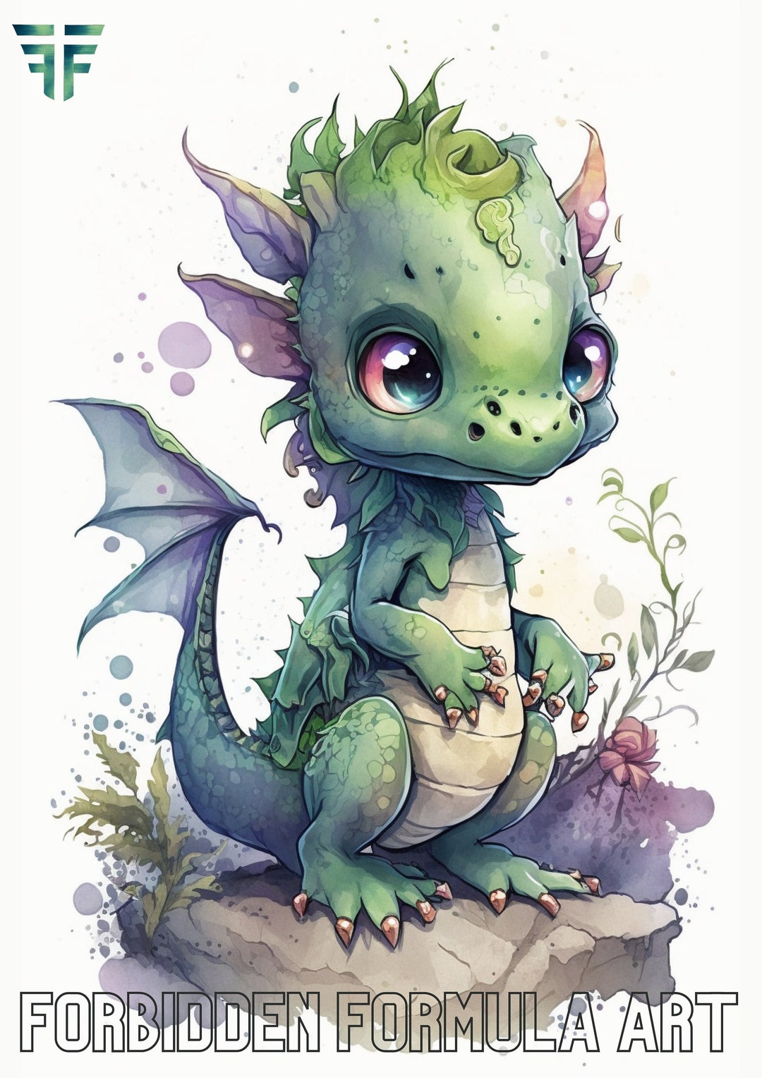 03 Magical Creature Baby Dragon Illustration Nursery Art Wall ...