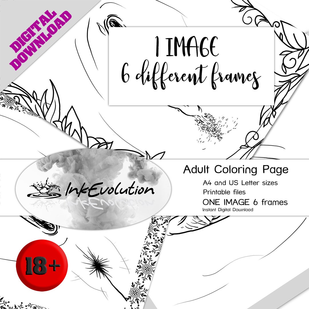 1 Adult Coloring Page Sex Coloring Page Naughty Coloring Page Pussy