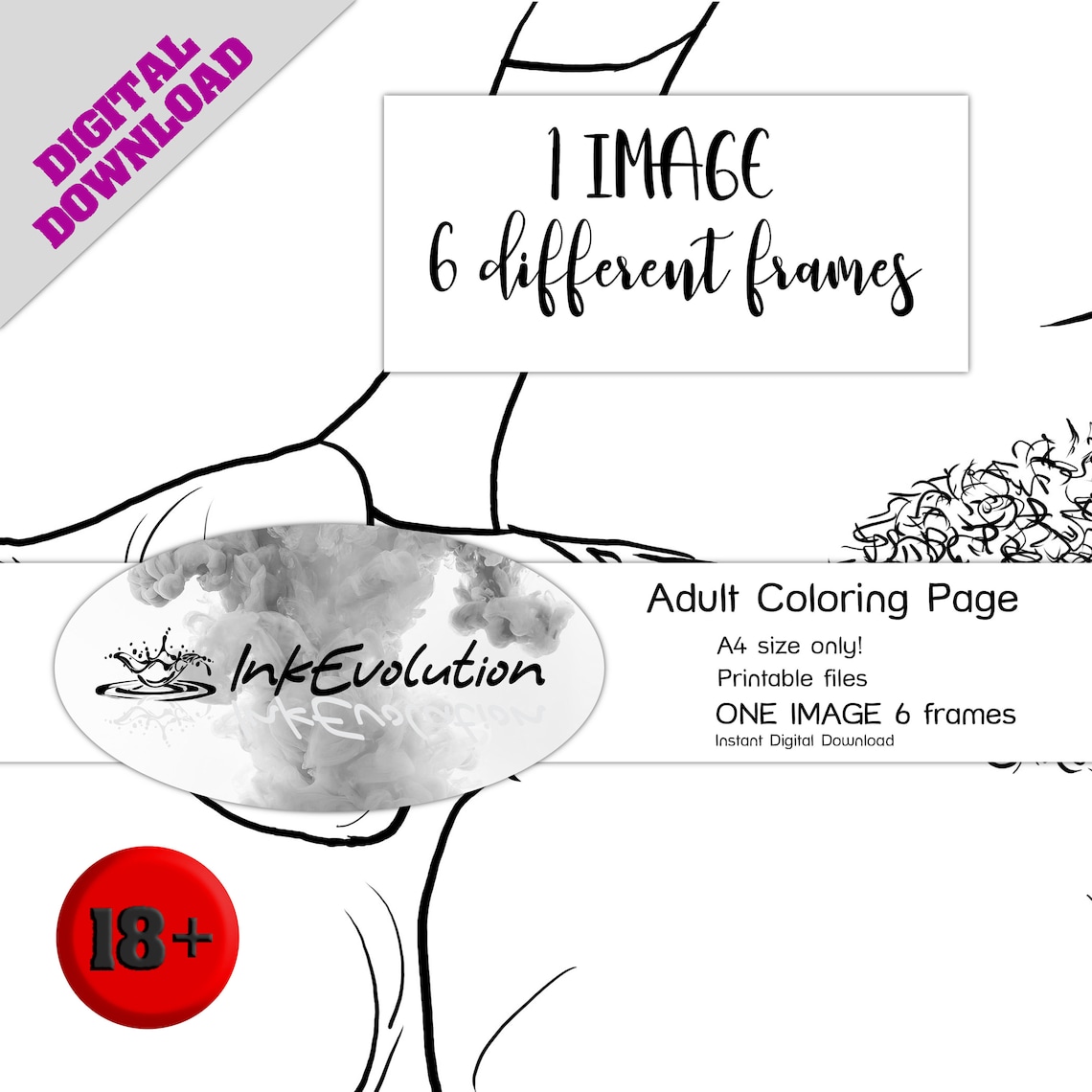 1 Adult Coloring Page, Sex Coloring Page, Naughty Coloring Page, Sexy ...