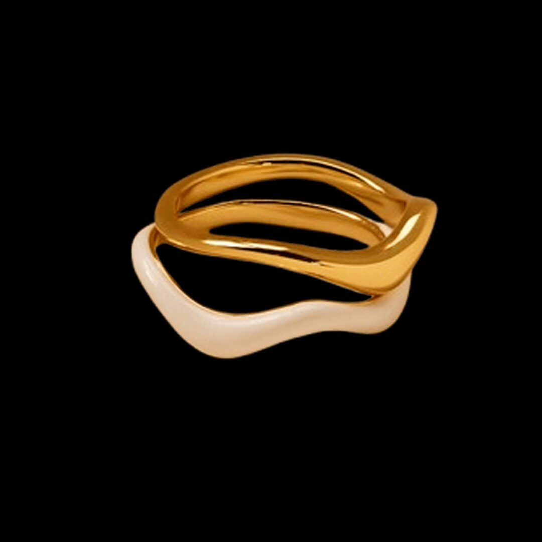 Wavy Ring Set by Caitlynminimalist - Unique Chevron Style Stacking ...