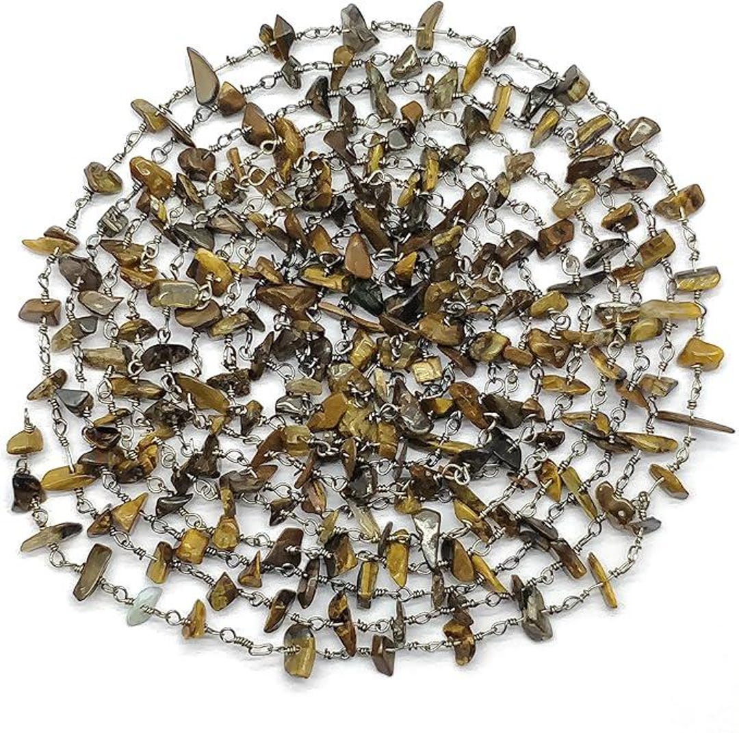 36 Inch Long Natural Gem Tigers Eye 5-6mm Uncut Shape Smooth Cut Beads ...