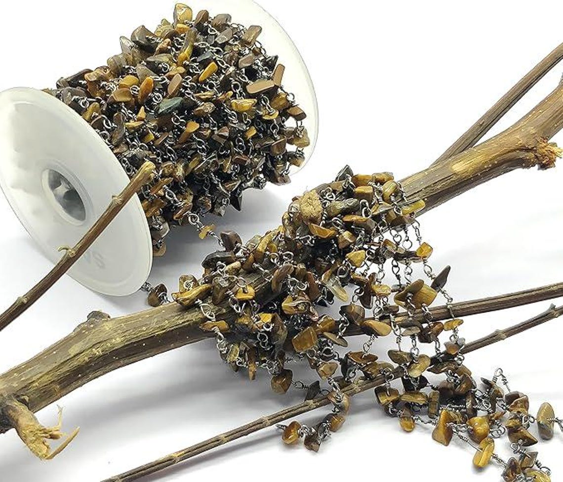 36 Inch Long Natural Gem Tigers Eye 5-6mm Uncut Shape Smooth Cut Beads ...