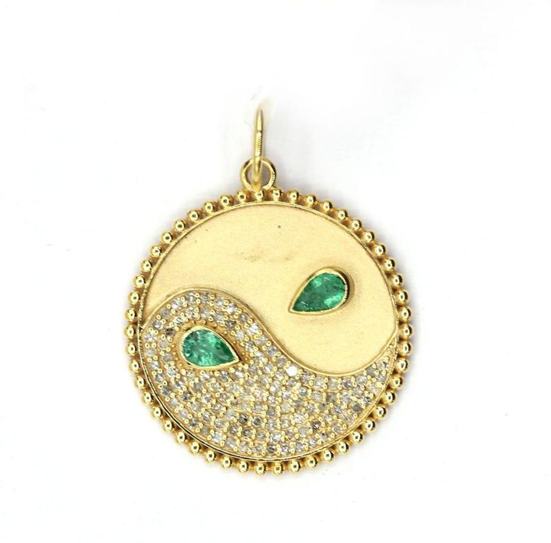 Yin-yang 14k Solid Gold Diamond Pendants. - Etsy
