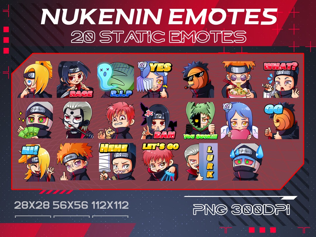 Nukenin Ninja Twitch Static Combo 20 Emotes Ninja Villain - Etsy Canada