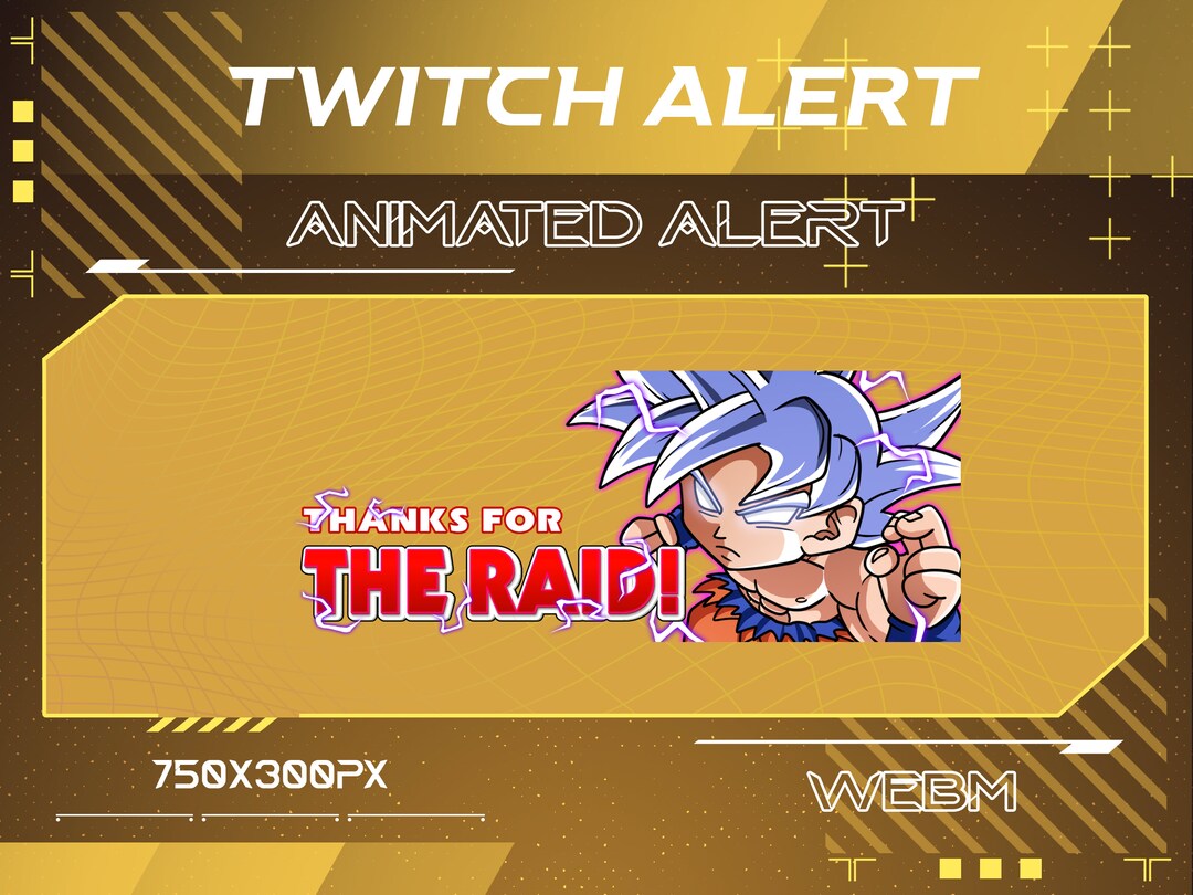 Thanks for the Raid SSJ Anime Animated Twitch Alert the Raid - Etsy ...