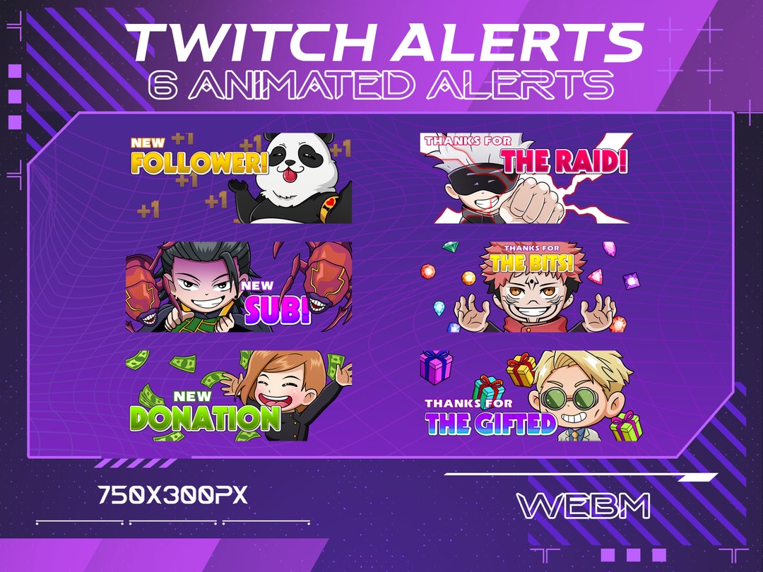 Anime JJK Magic Boy Girl Animated Twitch Alerts, Stream Animated ...