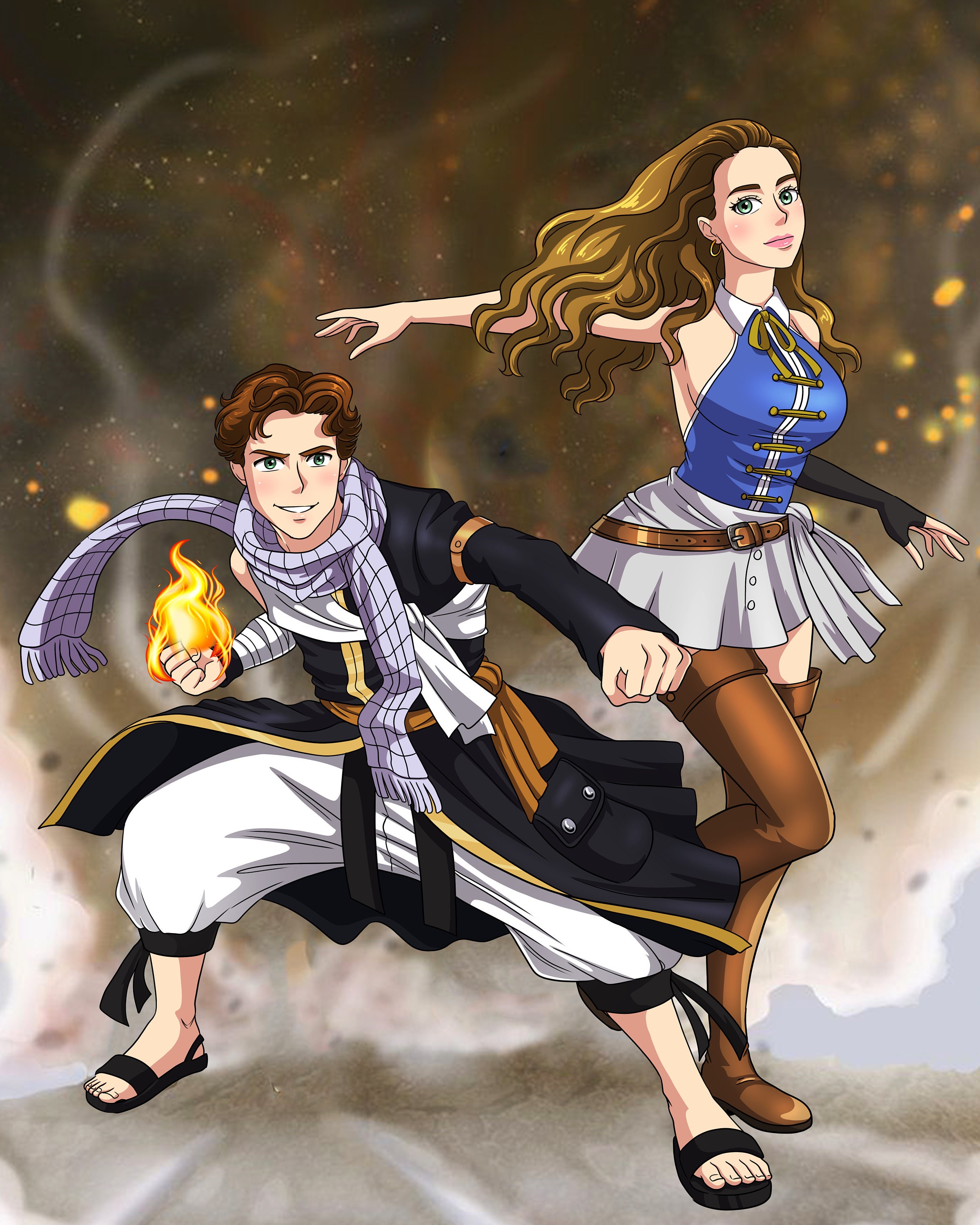 Custom Couple Anime Portrait Drawing Anime Portrait From - Etsy