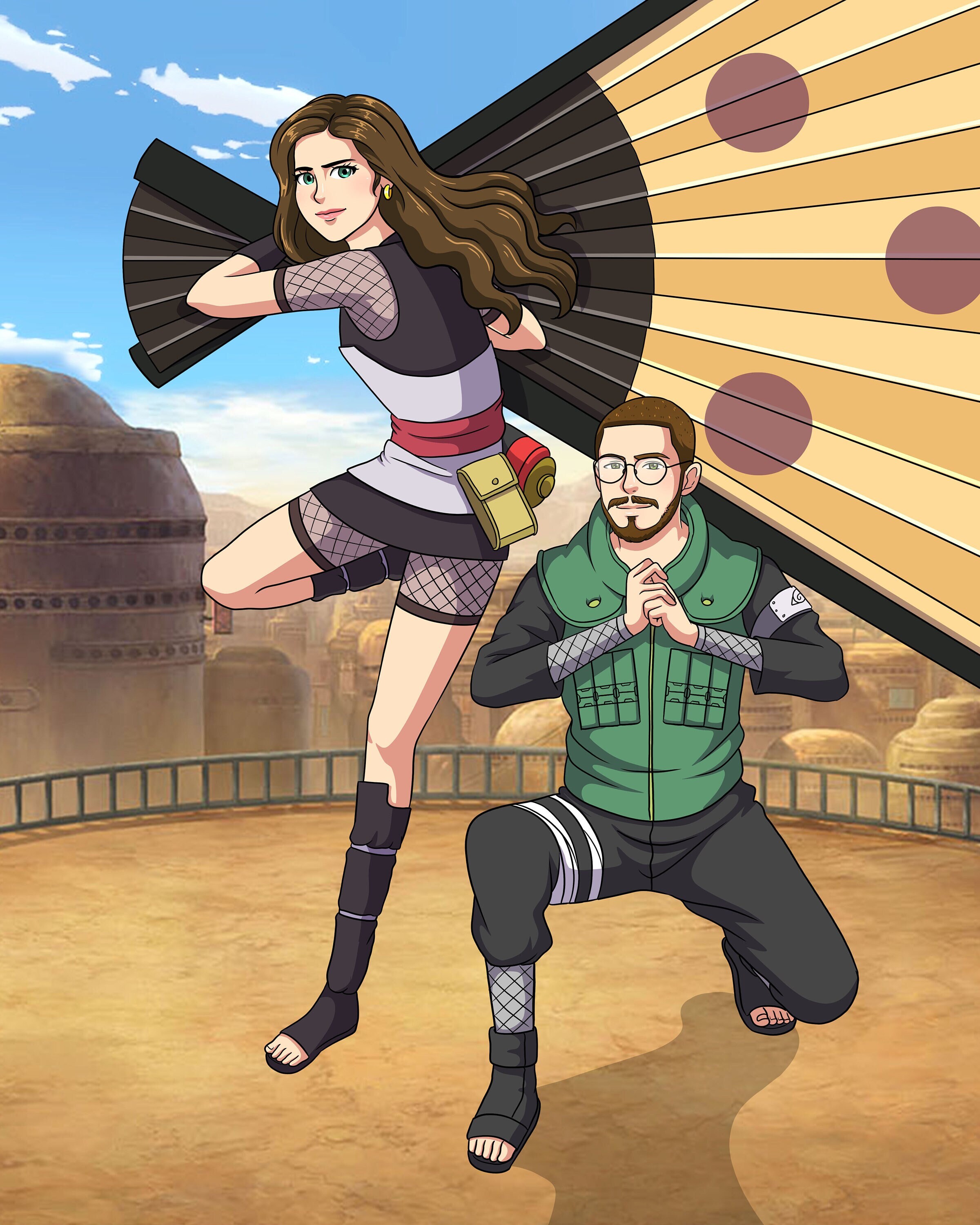 Custom Couple Anime Portrait Drawing Anime Portrait From - Etsy