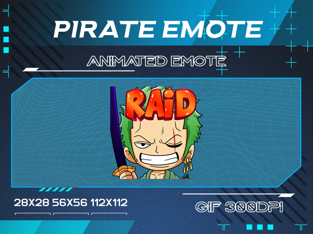 Raid Three-sword Pirate Anime Animated Twitch Emote, Raid Pirate Hunter ...