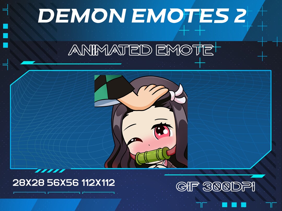 Demon Bamboo Girl Headpat Animated Emote, Headpat Anime Manga Animated ...