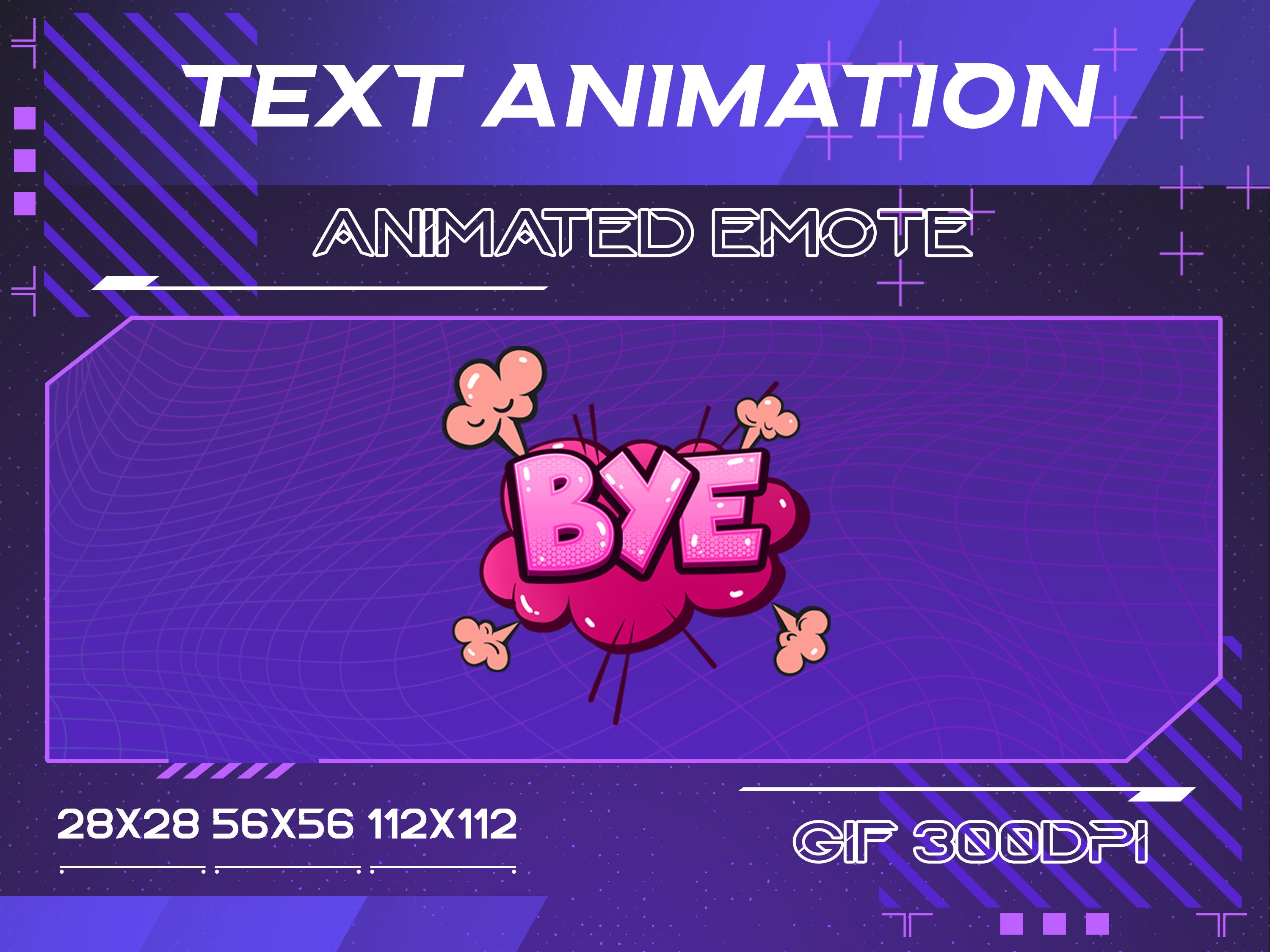 Bye Animated Emote Twitch Text Animated Emote Bye Animation - Etsy