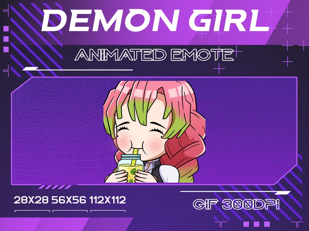 Demon Girl Anime Drinking Animated Emote, Drink Demon Girl Manga ...
