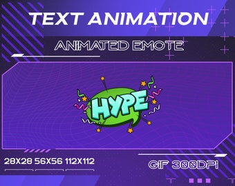 Hype Animated Emote, Twitch Text Animated Emote, Hype Animation Text ...